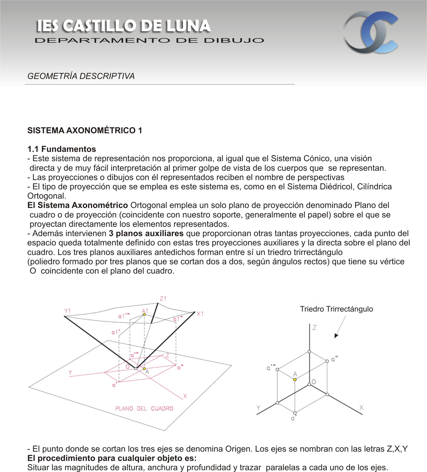 SISTEMA AXONOMÉTRICO :: Dibujo-tecnico-bachillerato