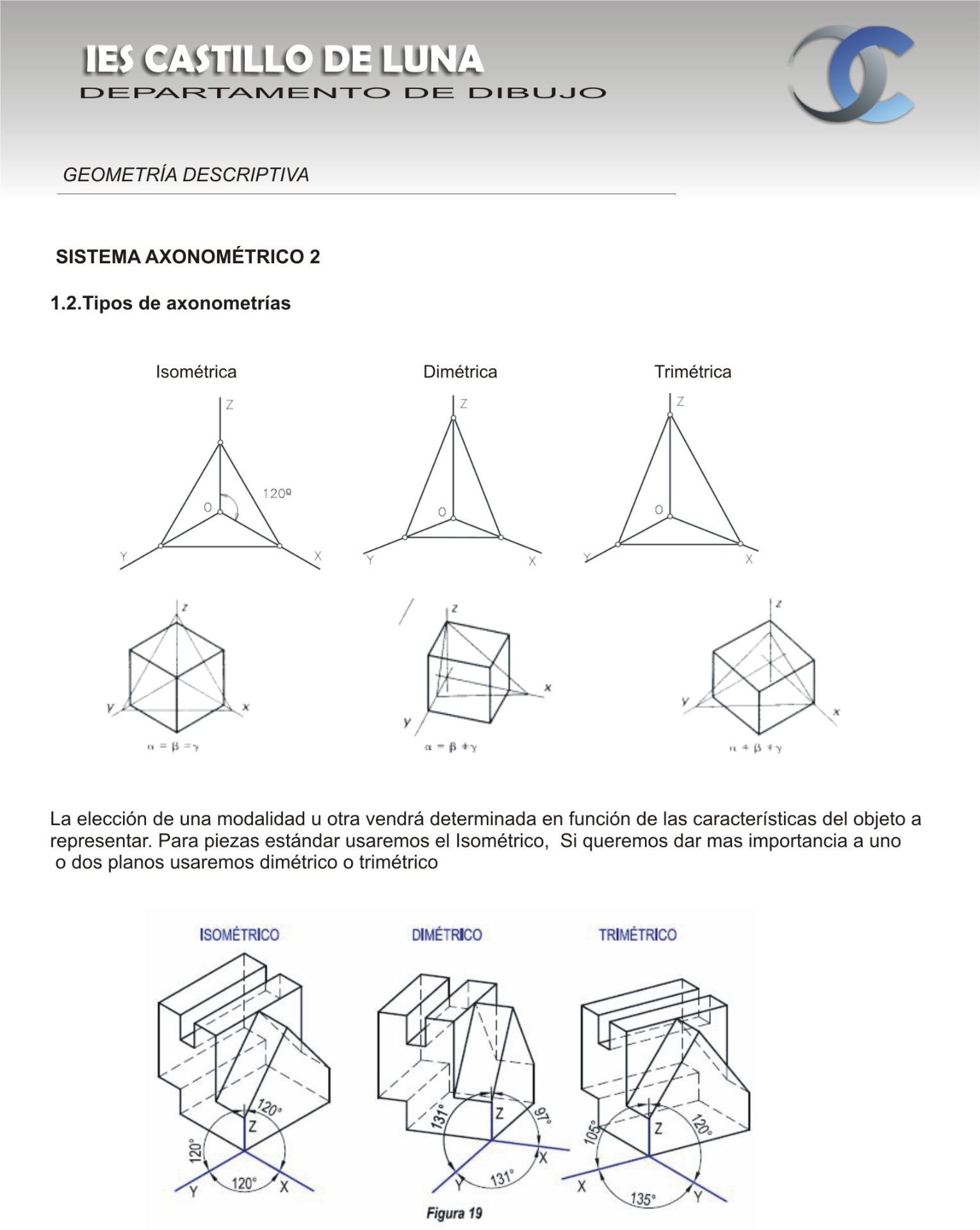 SISTEMA AXONOMÉTRICO :: Dibujo-tecnico-bachillerato